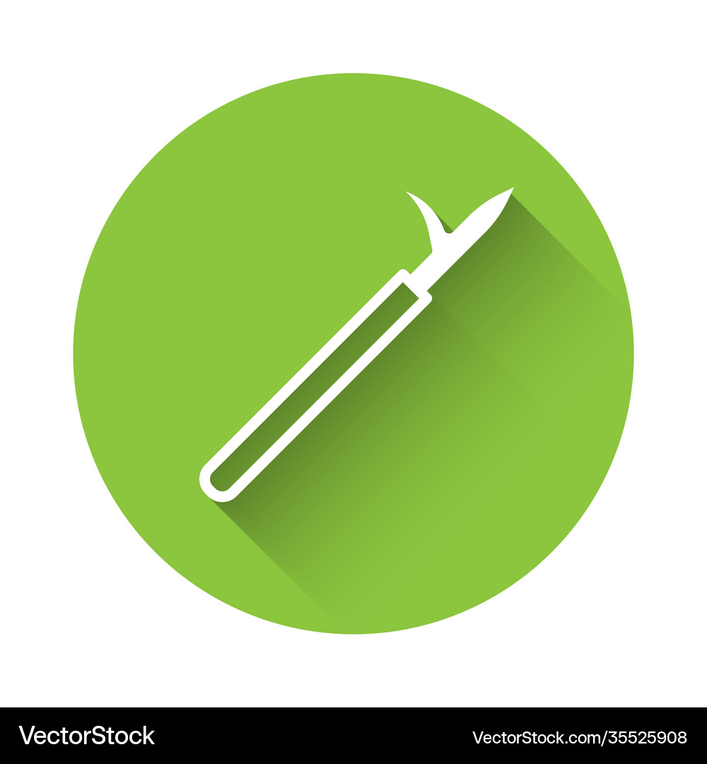 White metal pike pole with wooden handle icon Vector Image