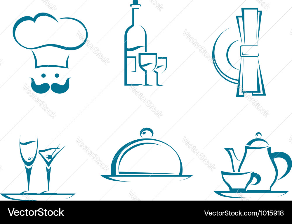 Restaurant icons and symbols Royalty Free Vector Image