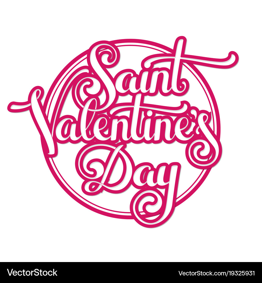 Valentine hand lettering Royalty Free Vector Image