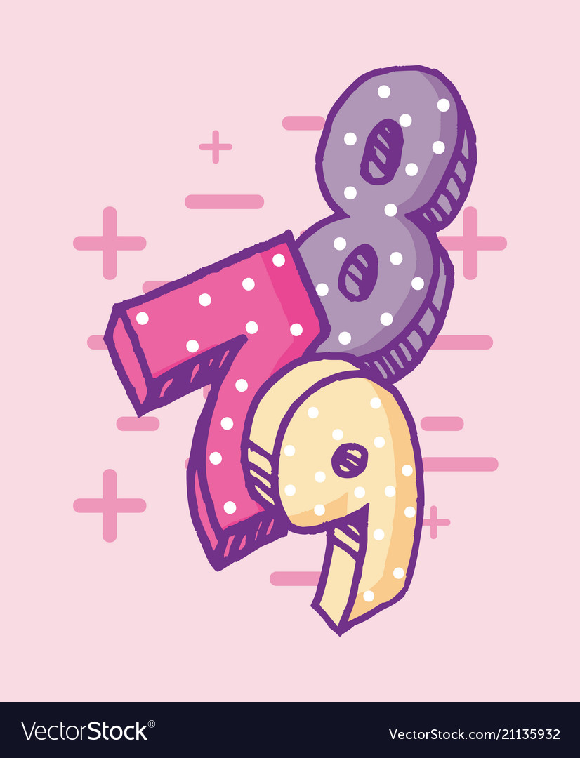 Set numbers comic style Royalty Free Vector Image