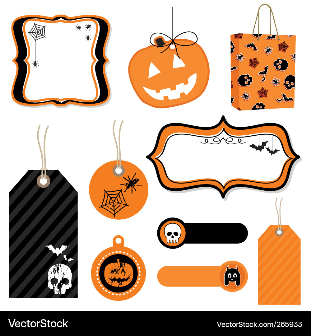 Halloween tags Royalty Free Vector Image - VectorStock