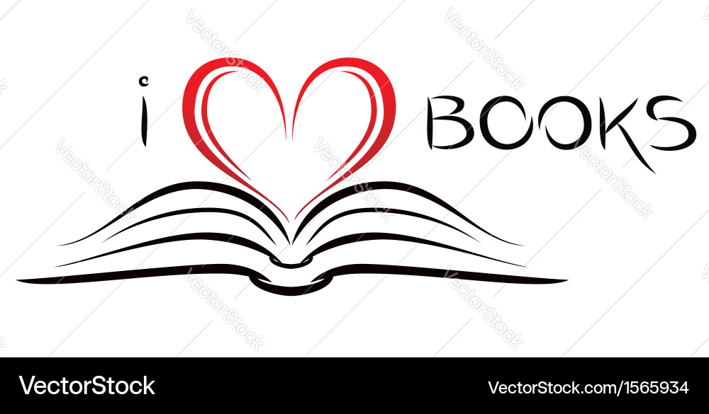 I love books Royalty Free Vector Image - VectorStock