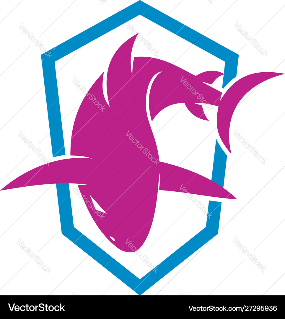 Shark protection logo design isolated template Vector Image