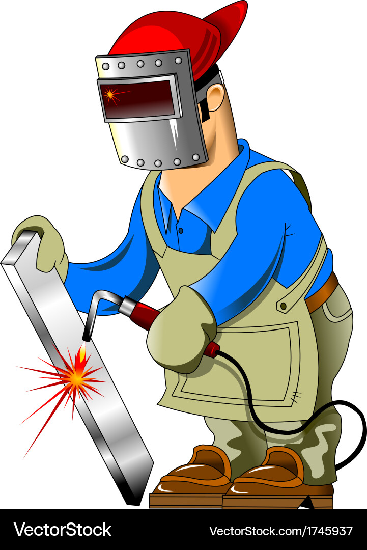 Cartoon welder Royalty Free Vector Image - VectorStock
