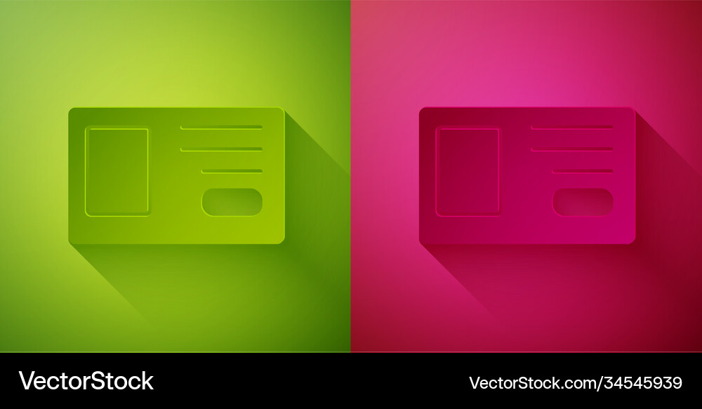 Paper cut identification badge icon isolated Vector Image