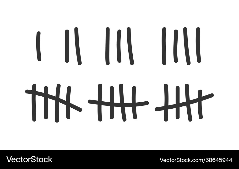 Tally marks isolated on white background Vector Image