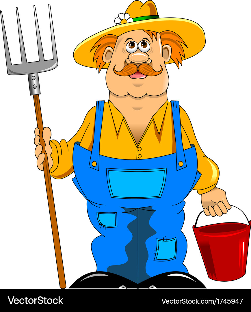 Cartoon farmer Royalty Free Vector Image - VectorStock