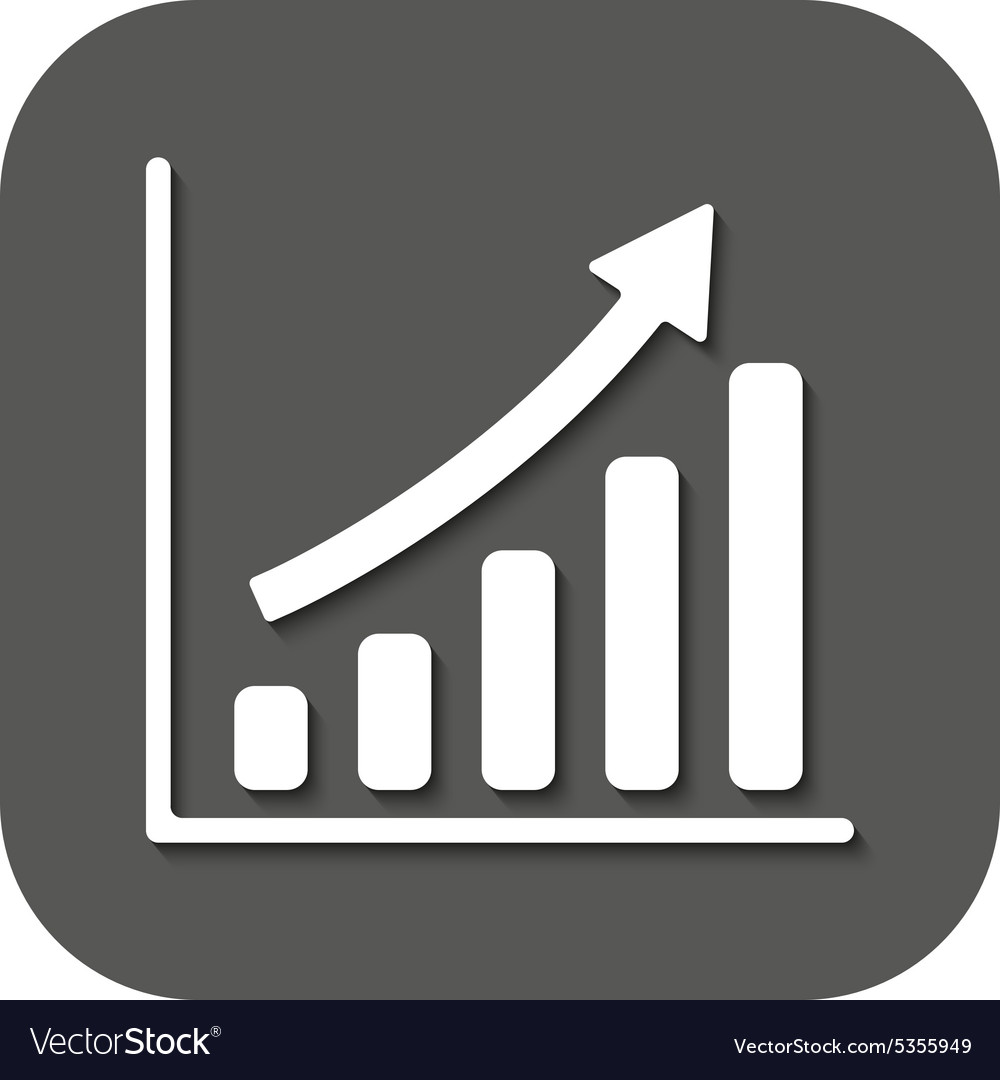 Growing graph icon progress symbol flat Royalty Free Vector