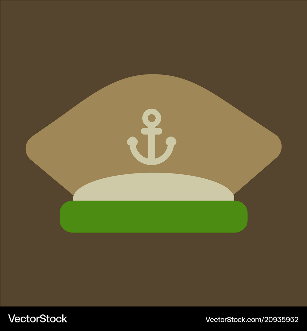 Sailors cap with an anchor captains hat Royalty Free Vector