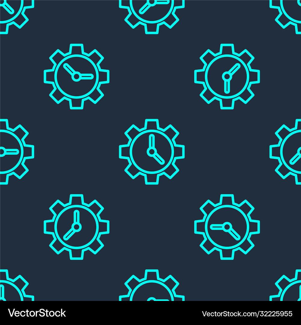 Green line time management icon isolated seamless Vector Image