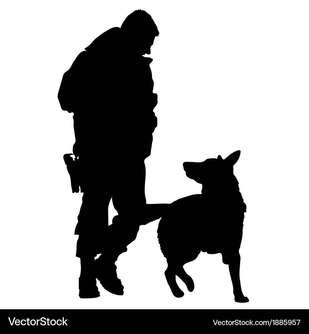 Police Dog Silhouette 5 Royalty Free Vector Image