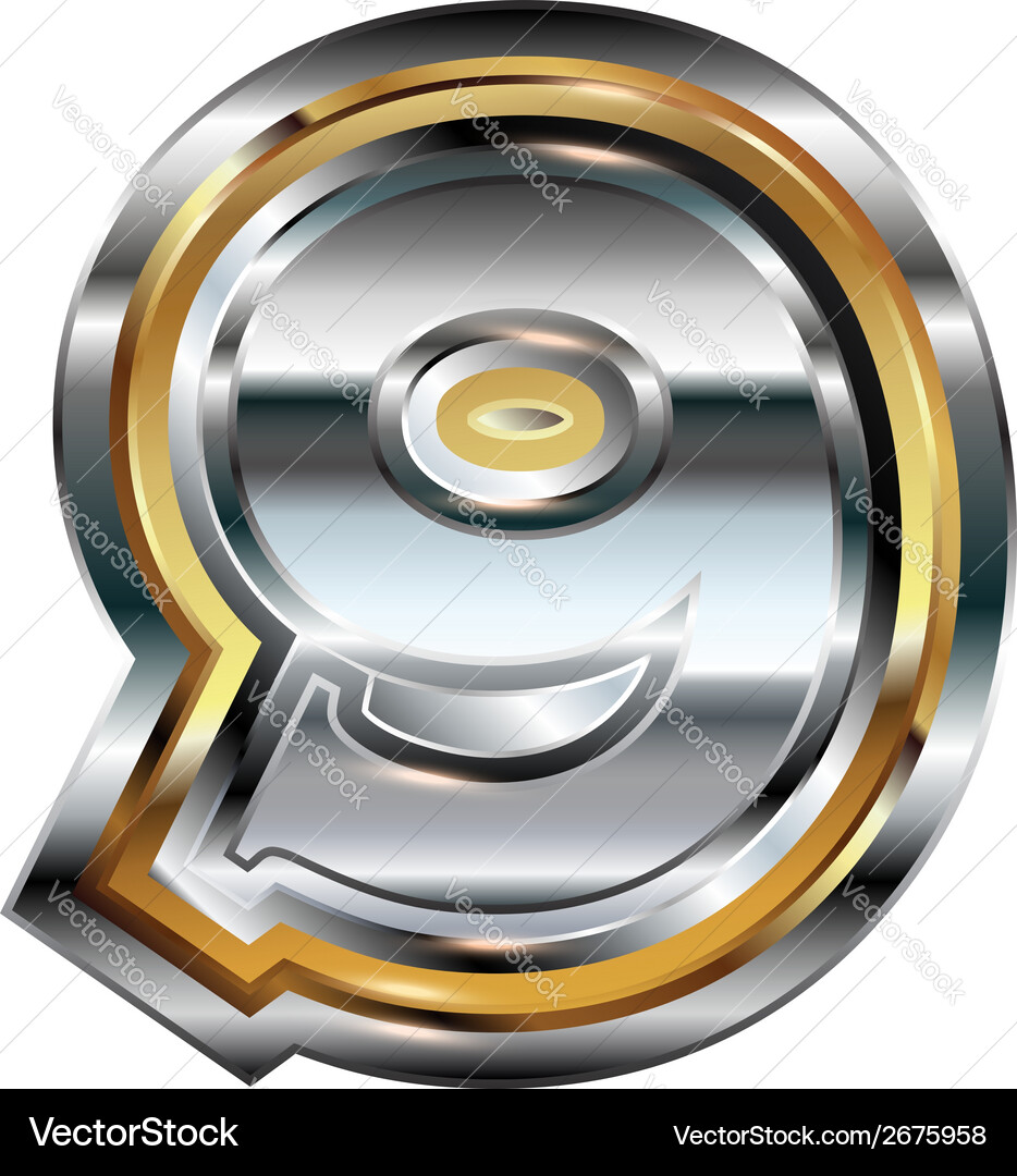 Fancy font Number 9 Royalty Free Vector Image - VectorStock
