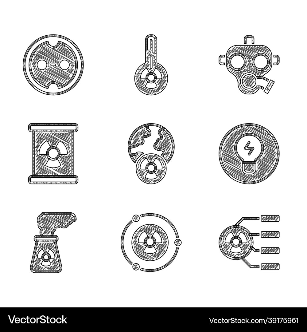 Set planet earth and radiation radioactive light Vector Image