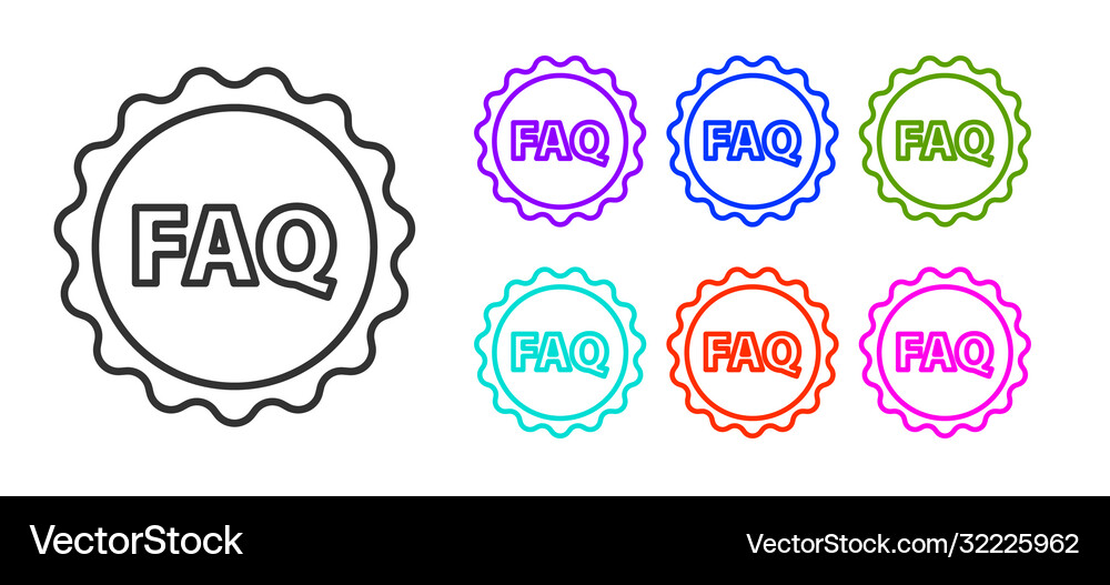 Black line label with text faq information icon Vector Image
