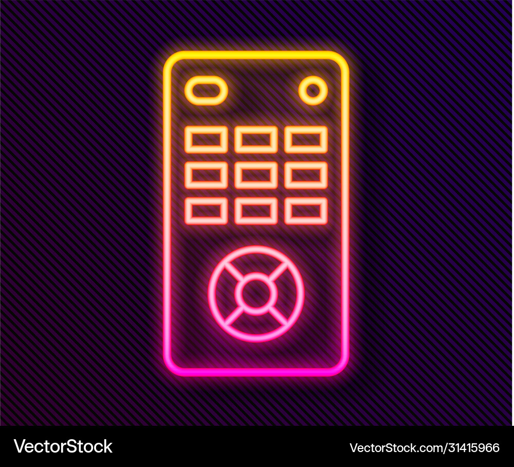 Glowing neon line remote control icon isolated Vector Image