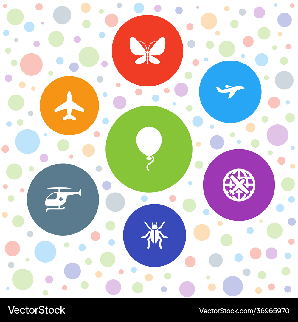 7 fly icons Royalty Free Vector Image - VectorStock