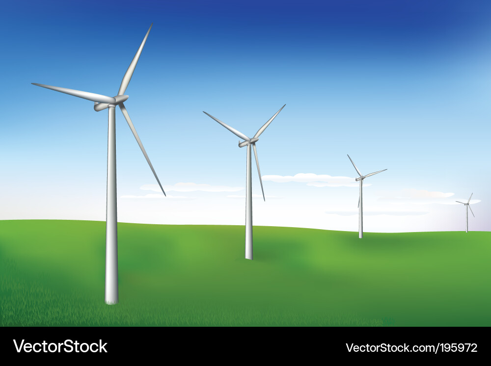 Wind turbines Royalty Free Vector Image - VectorStock