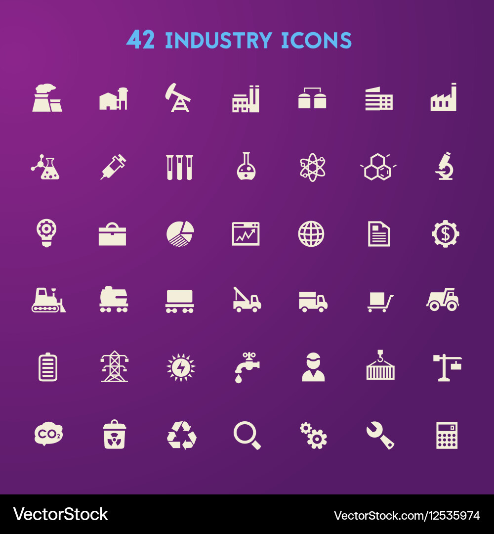 Big industry icon set Royalty Free Vector Image