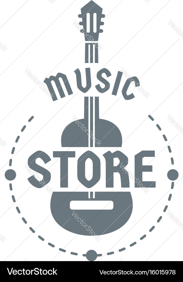 Music store logo simple style Royalty Free Vector Image - VectorStock