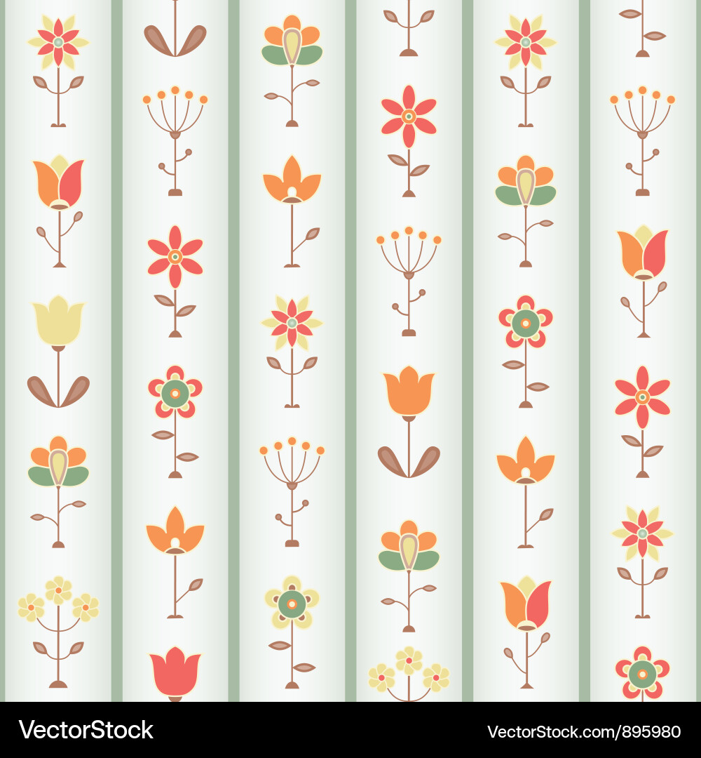 Retro Flower Seamless Royalty Free Vector Image