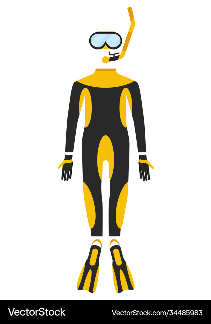 Scuba diving isolated on white background diver Vector Image