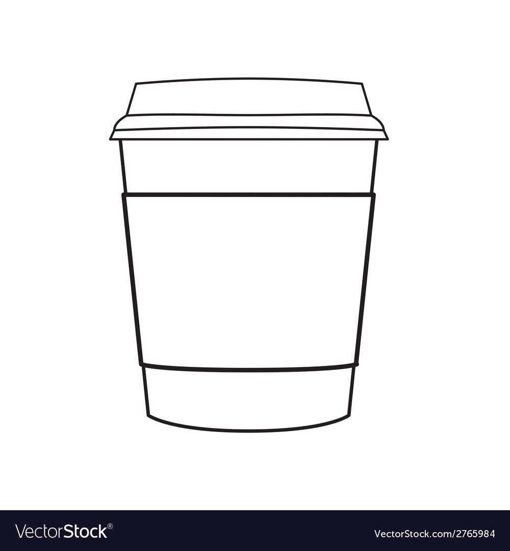 Coffee cup outline Royalty Free Vector Image - VectorStock