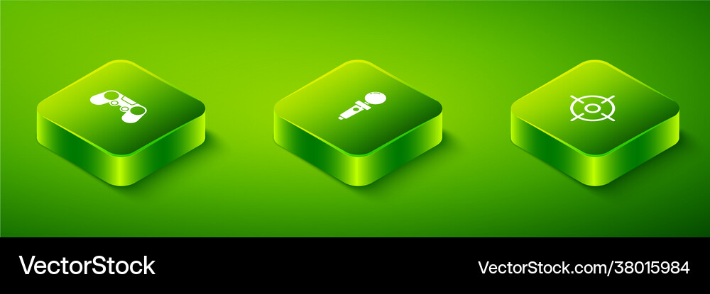 Set isometric joystick for arcade machine target Vector Image