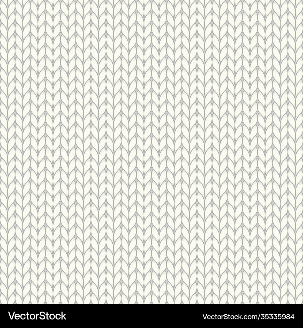 White knitted seamless pattern knit stockinette Vector Image