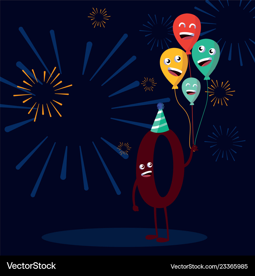 Cartoon number zero design Royalty Free Vector Image