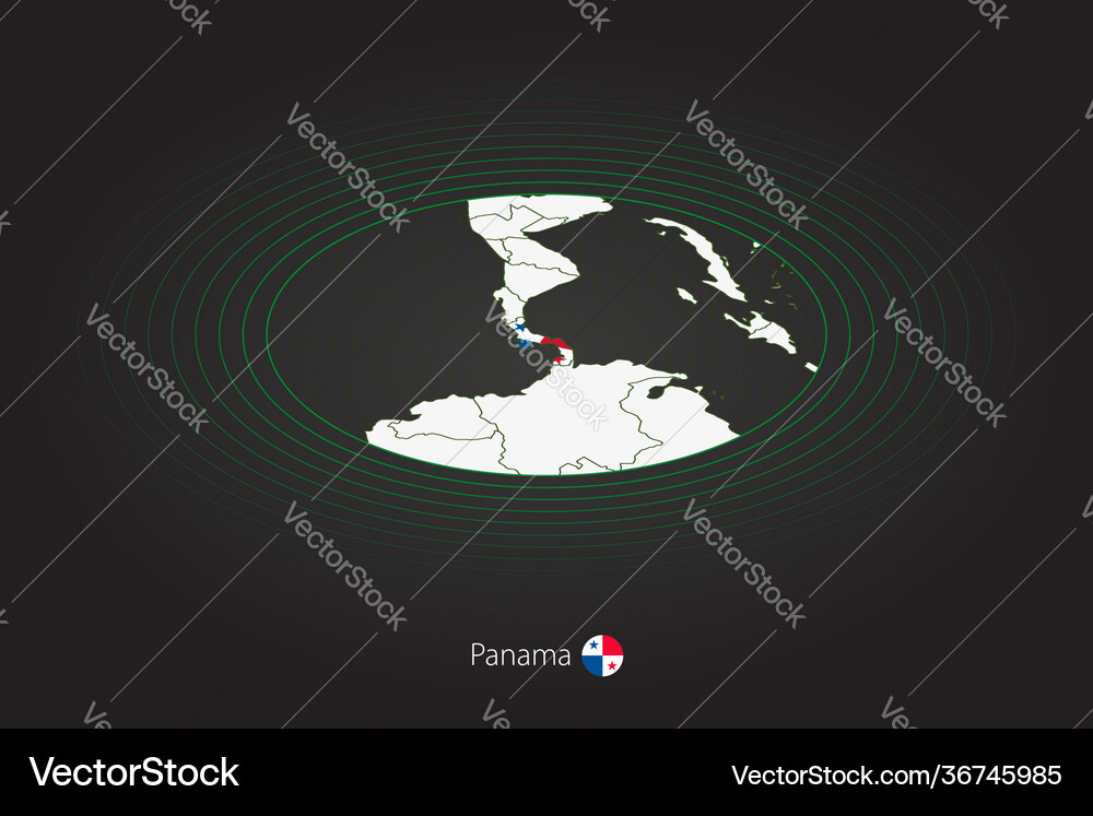 Panama map in dark color oval map Royalty Free Vector Image