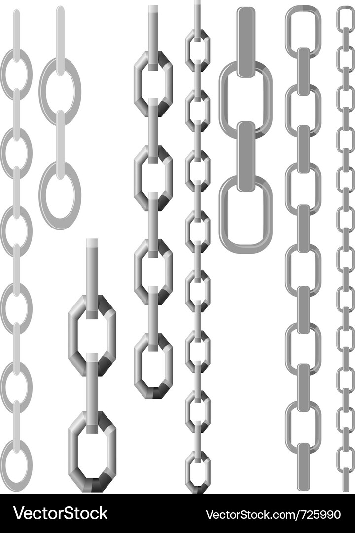 Set of chains Royalty Free Vector Image - VectorStock