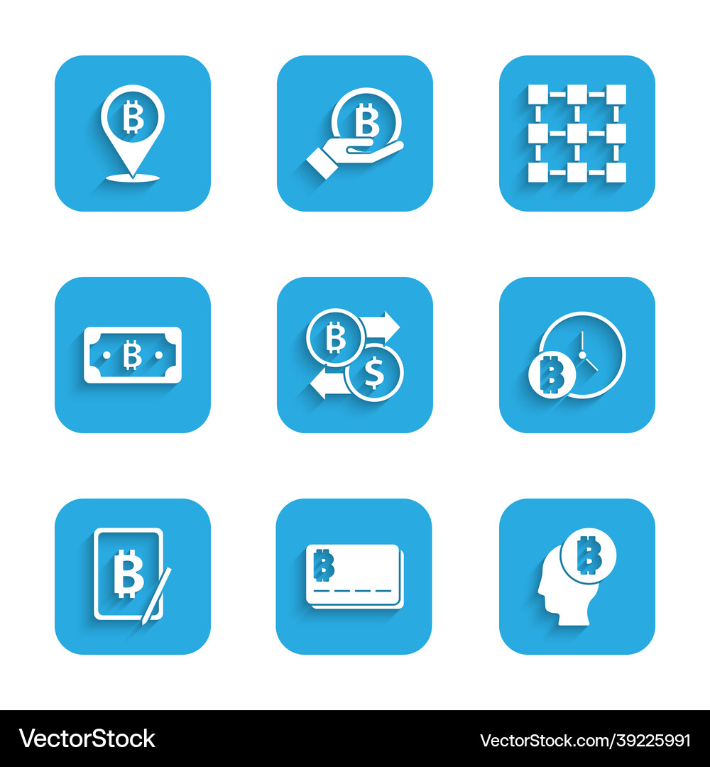 Set cryptocurrency exchange credit card Royalty Free Vector