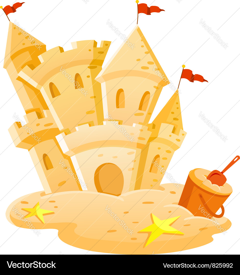 Sand castle Royalty Free Vector Image - VectorStock