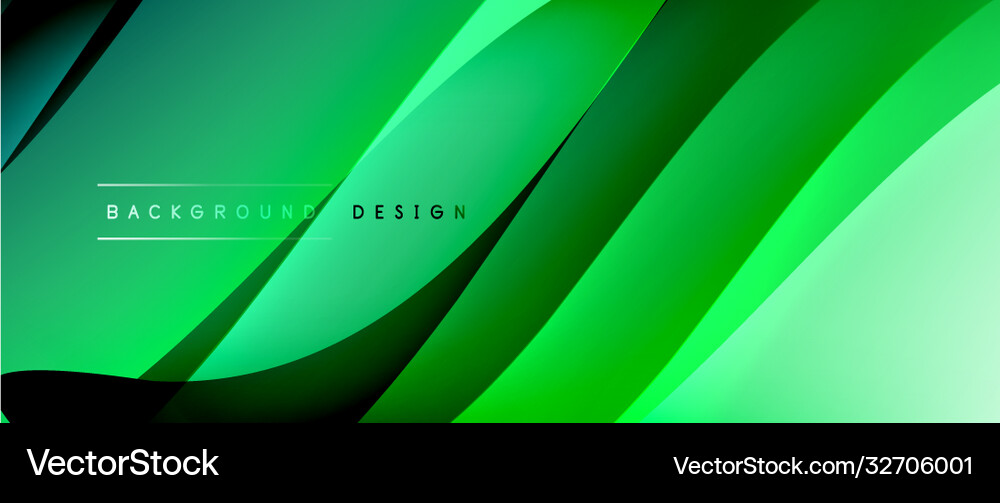 Fluid gradient waves with shadow lines and glowing