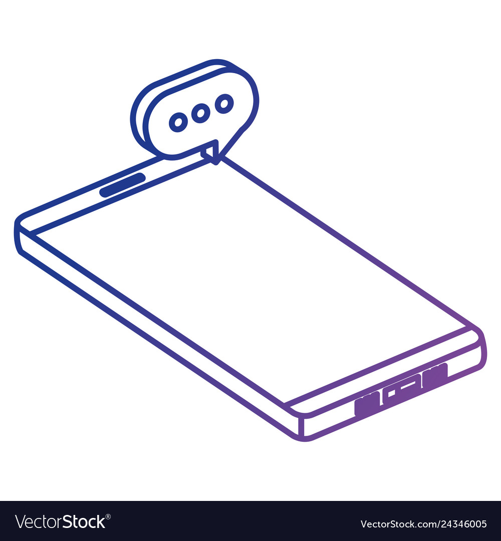 Smartphone device with speech bubble Royalty Free Vector