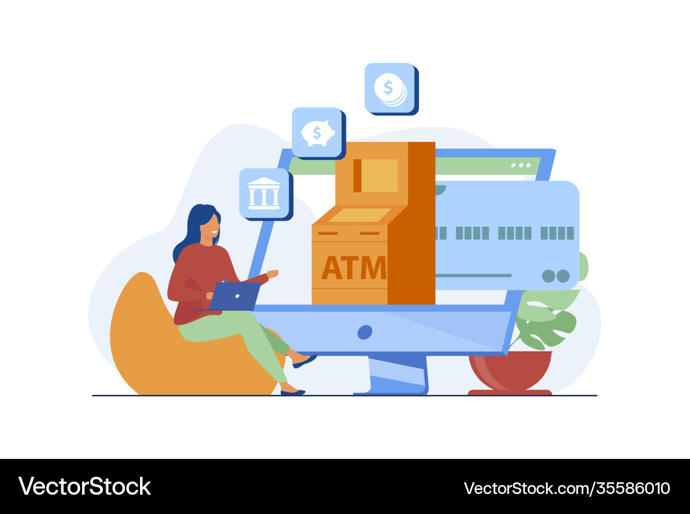 Client using online bank service Royalty Free Vector Image