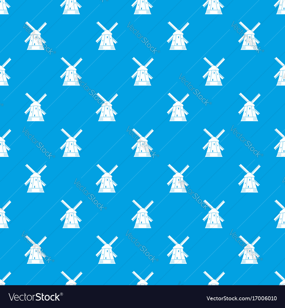 Mill pattern seamless blue Royalty Free Vector Image