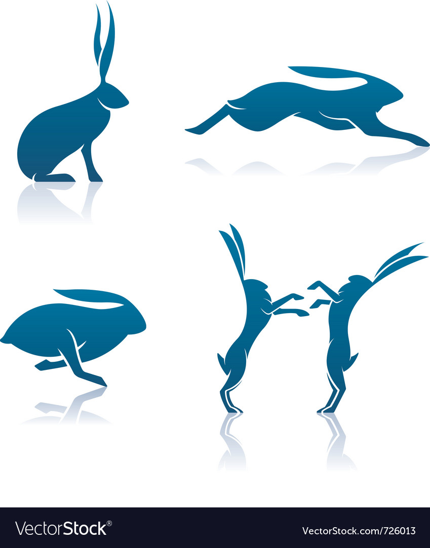 Hare icons Royalty Free Vector Image - VectorStock