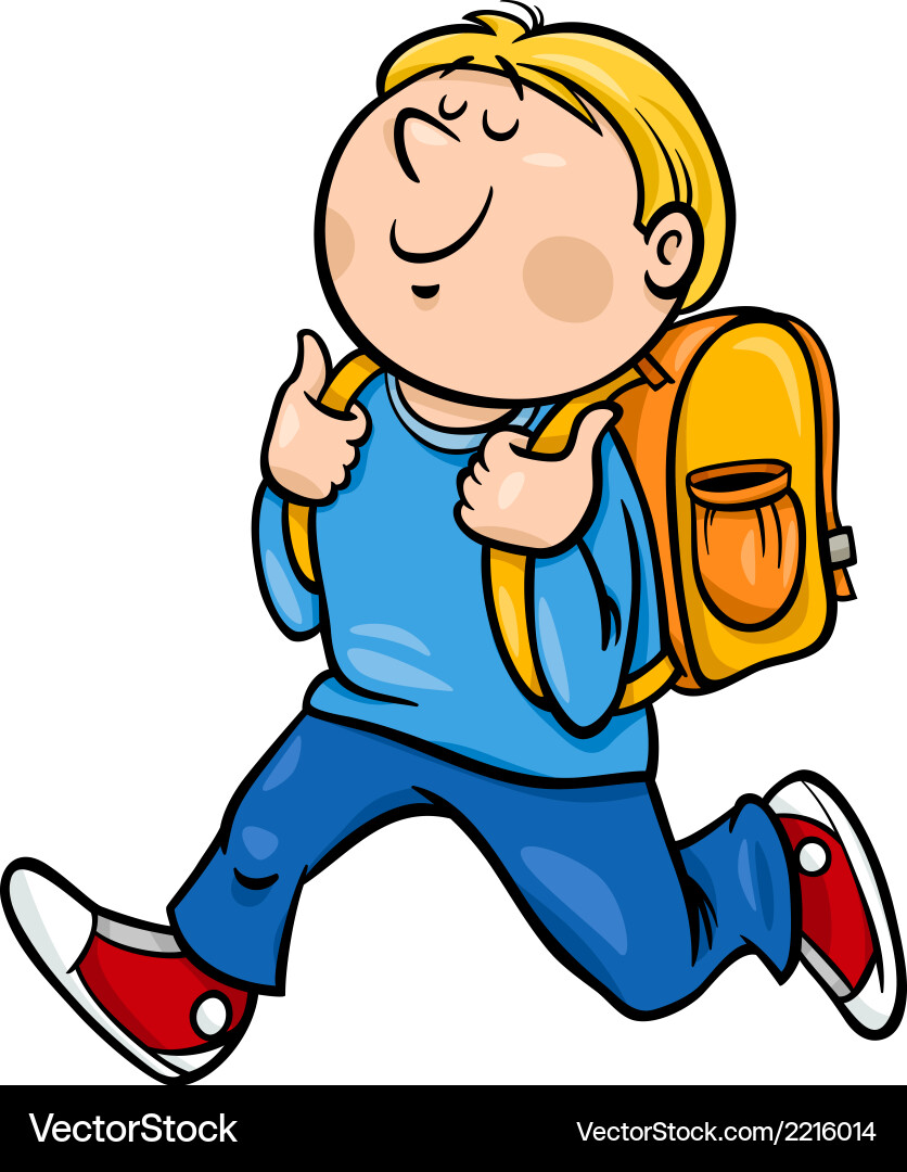Boy grade student cartoon Royalty Free Vector Image