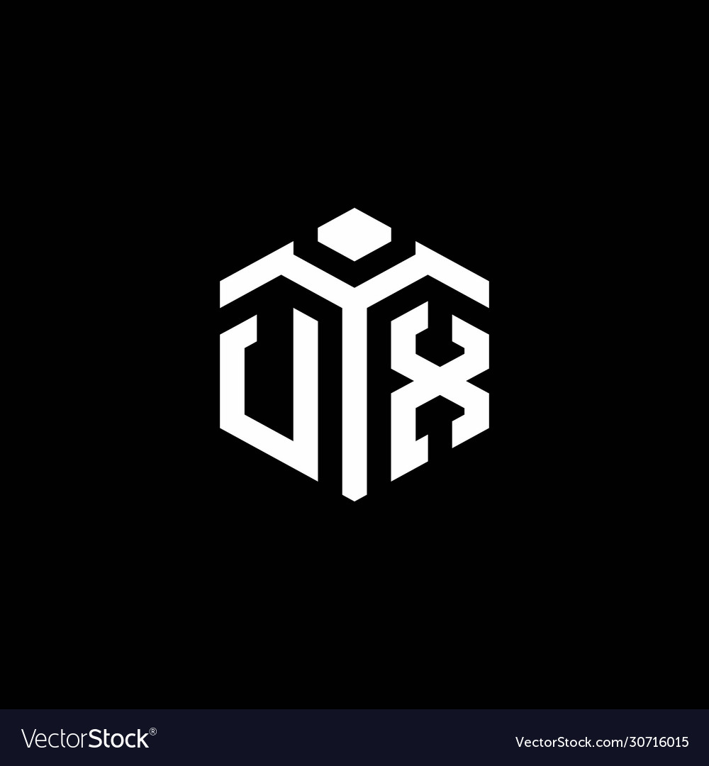 Vx monogram logo with abstract hexagon style Vector Image