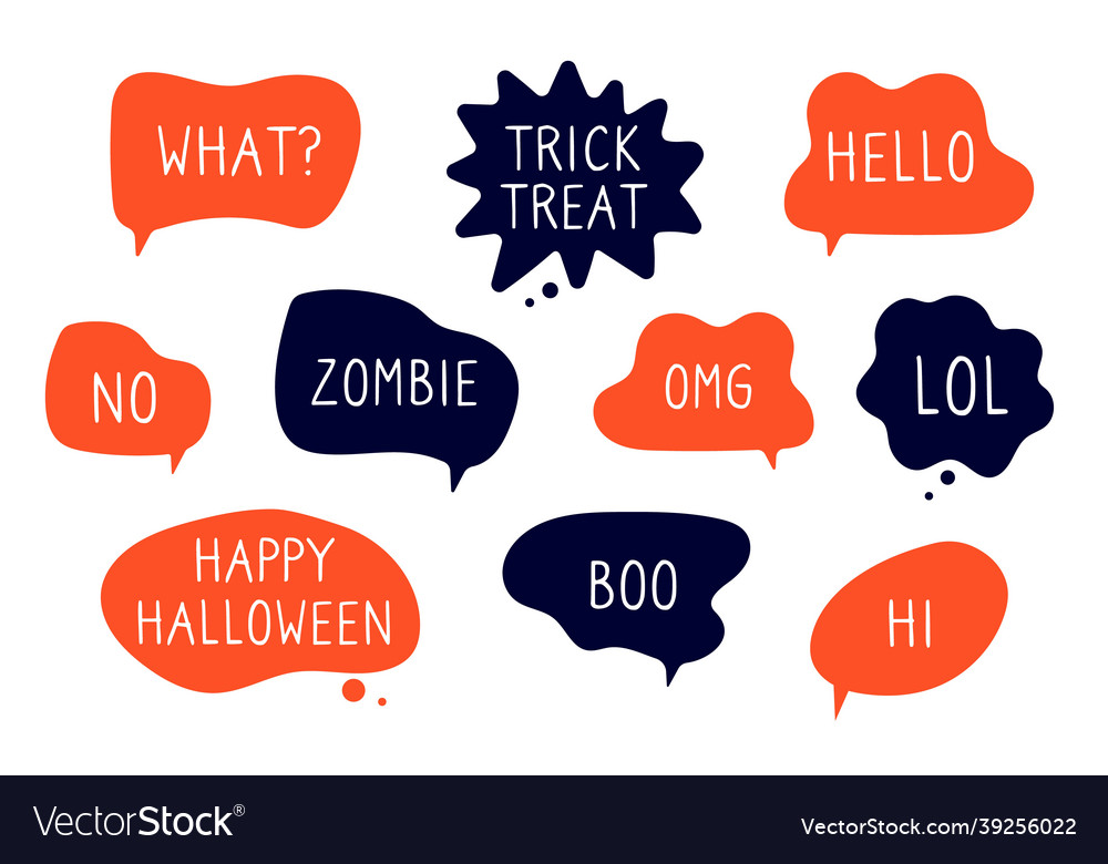 Halloween bubbles speech stickers autumn Vector Image