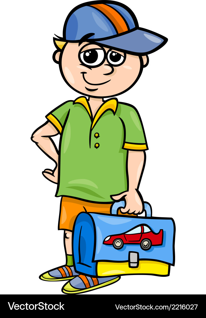 Grade school student cartoon Royalty Free Vector Image