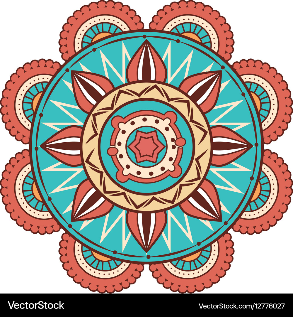 Mandala art decorative icon Royalty Free Vector Image
