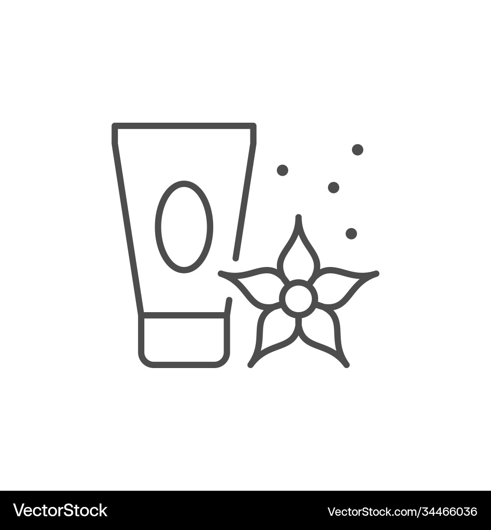Organic cream line outline icon Royalty Free Vector Image