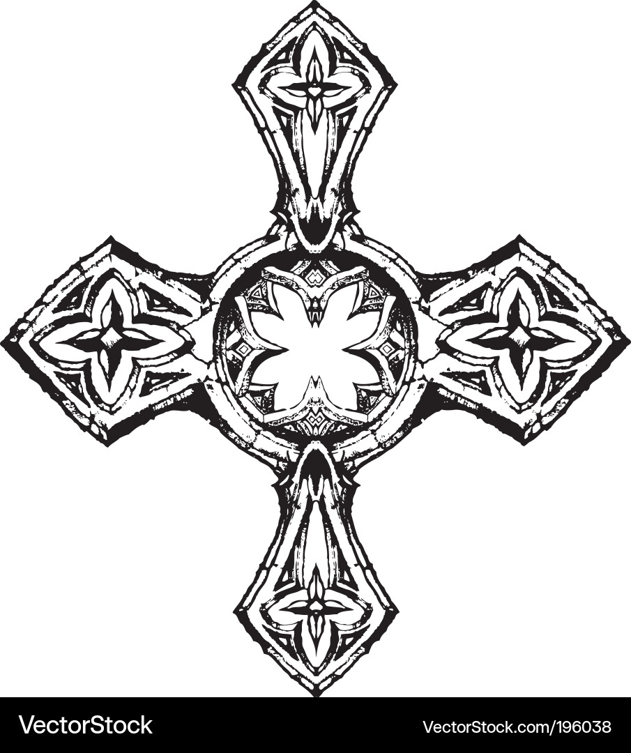 Gothic cross Royalty Free Vector Image - VectorStock