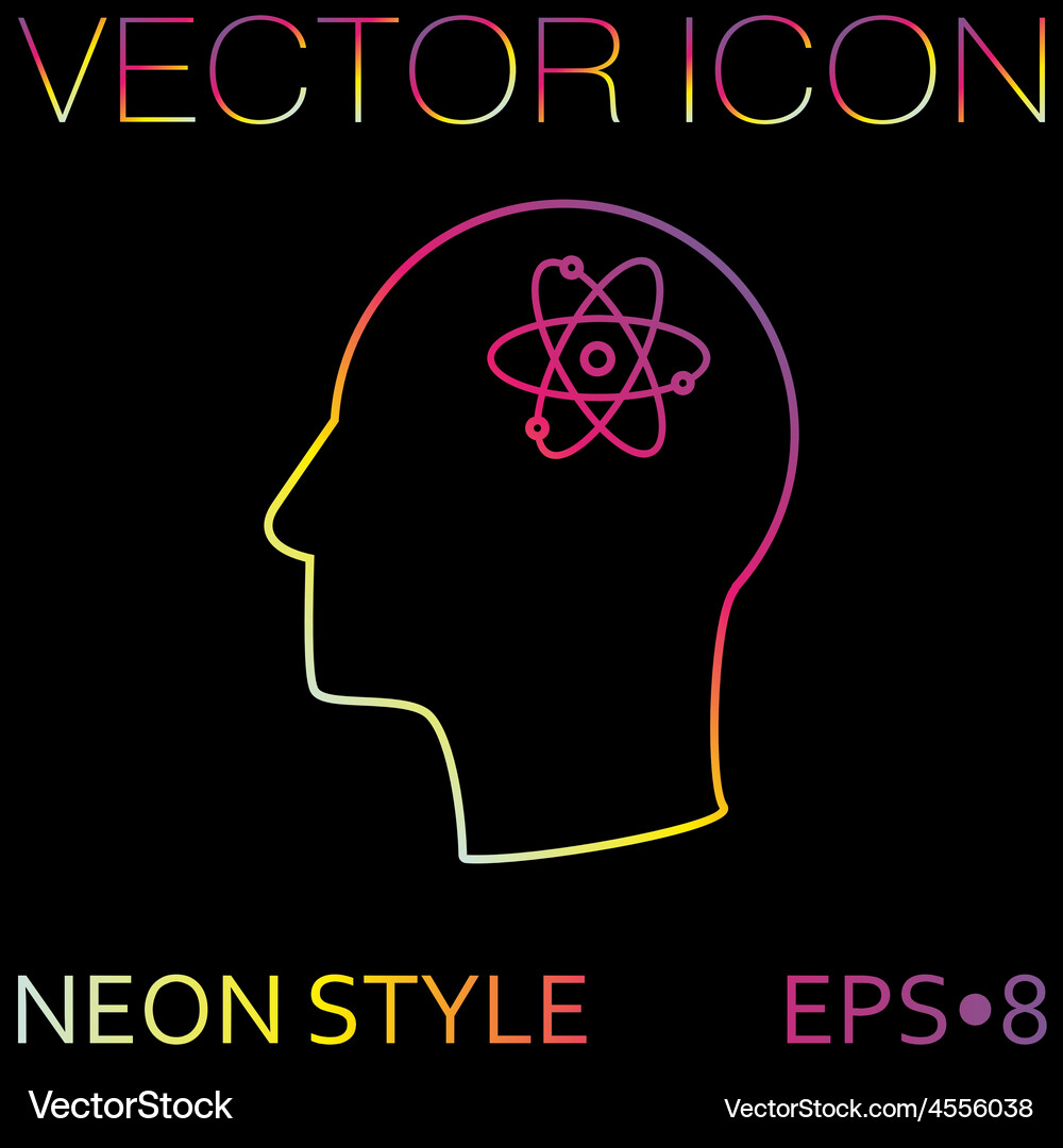 Icon head think silhouette man and his mind about Vector Image