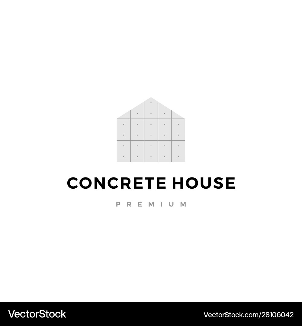 Exposed concrete house logo icon Royalty Free Vector Image