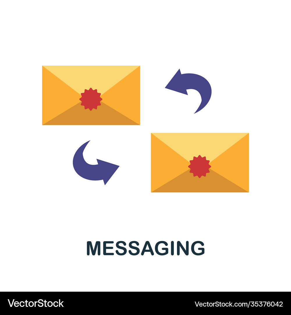 Messaging flat icon color simple element from Vector Image
