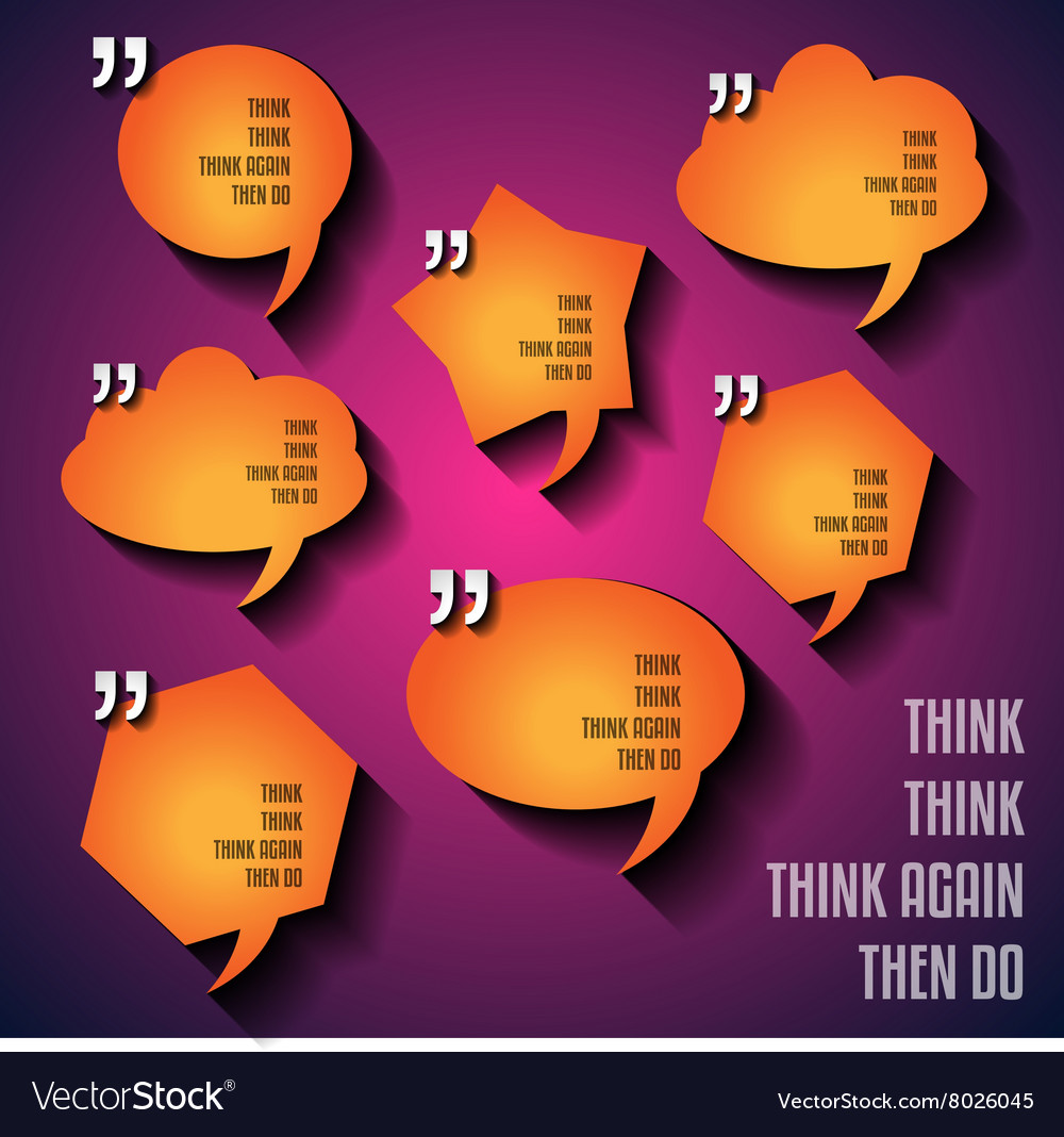 Quotation mark frames set with flat style Vector Image