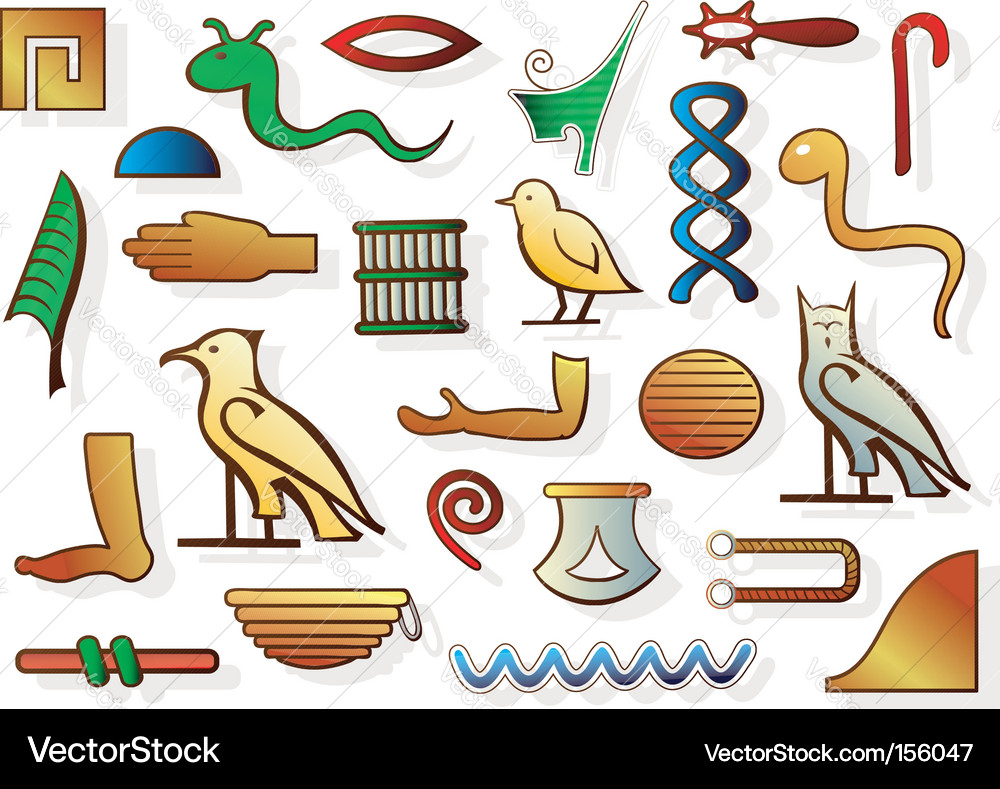 Egyptian symbols Royalty Free Vector Image - VectorStock